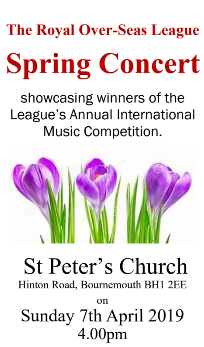 Spring Concert. Sunday 7th April 4.00pm | St Peter's Church Bournemouth