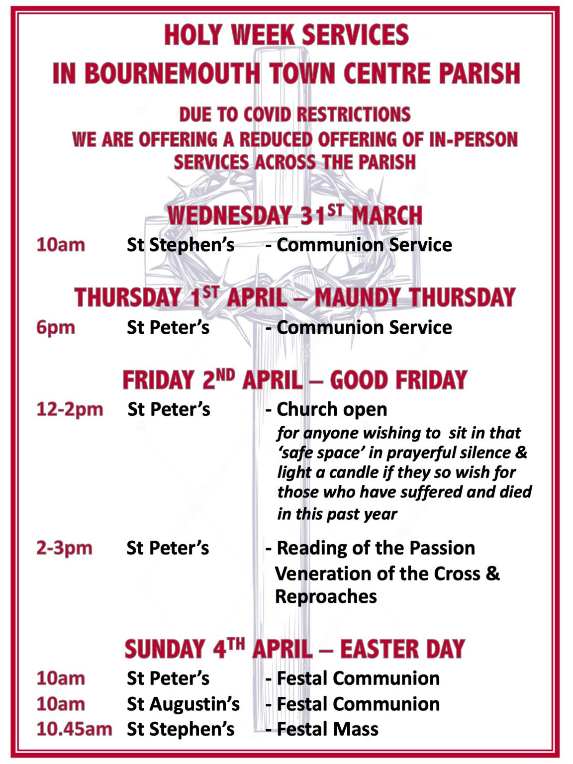 Easter Services in Bournemouth Town Centre Parish | St Peter's Church ...